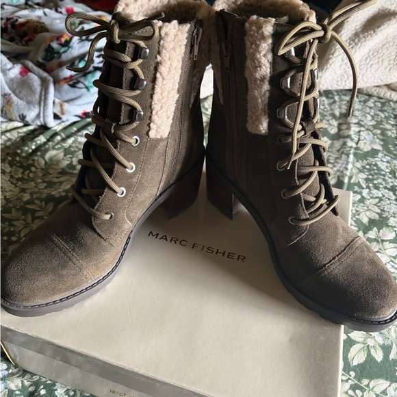 Marc Fisher | Shoes | Marc Fisher Womens Deep Olive Suede Leather Boots ...